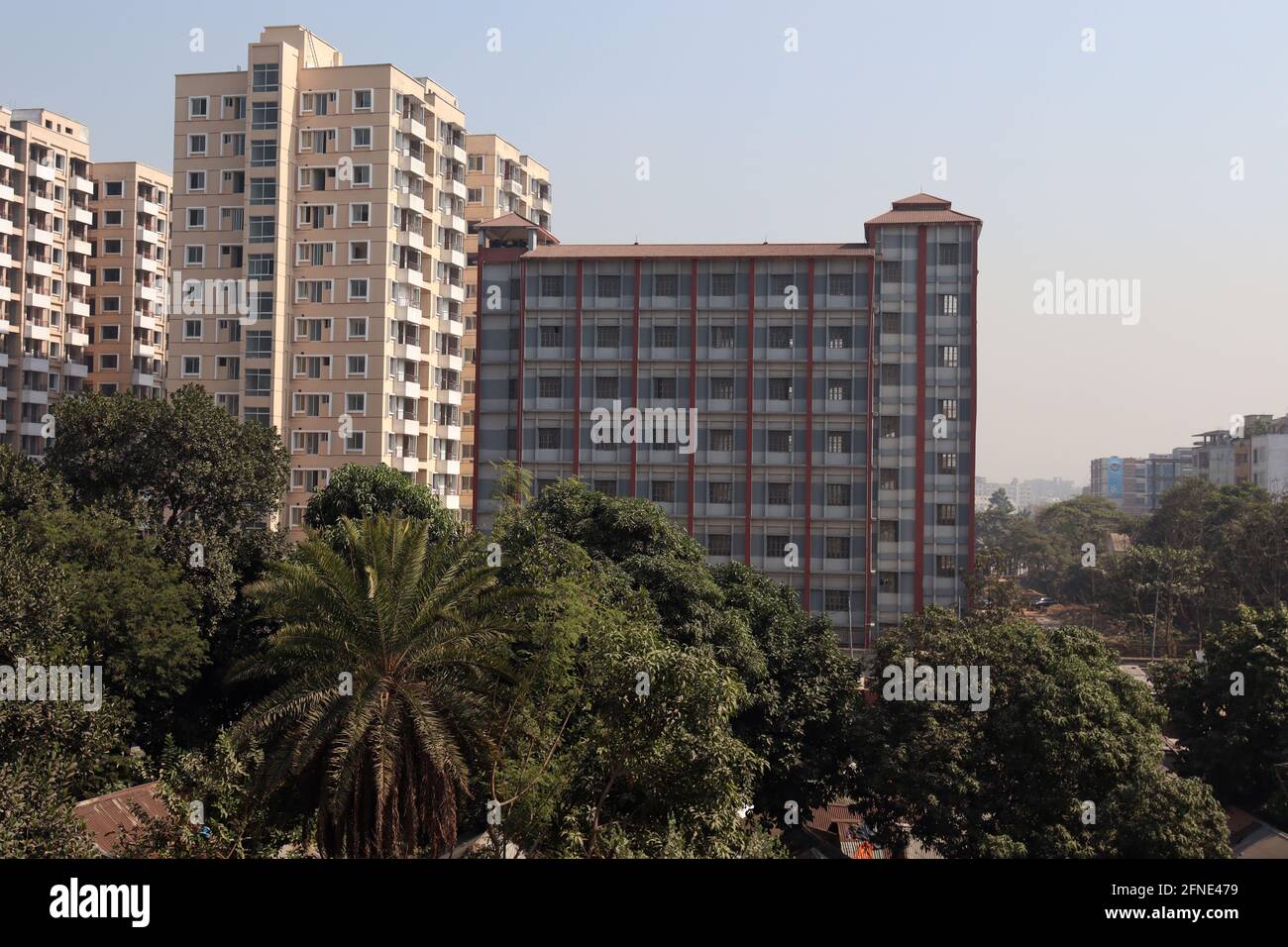 apartment building view for living on city Stock Photo - Alamy