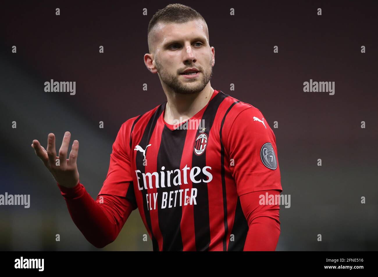 Milan, Italy, 16th May 2021. Ante Rebic of AC Milan reacts during the ...