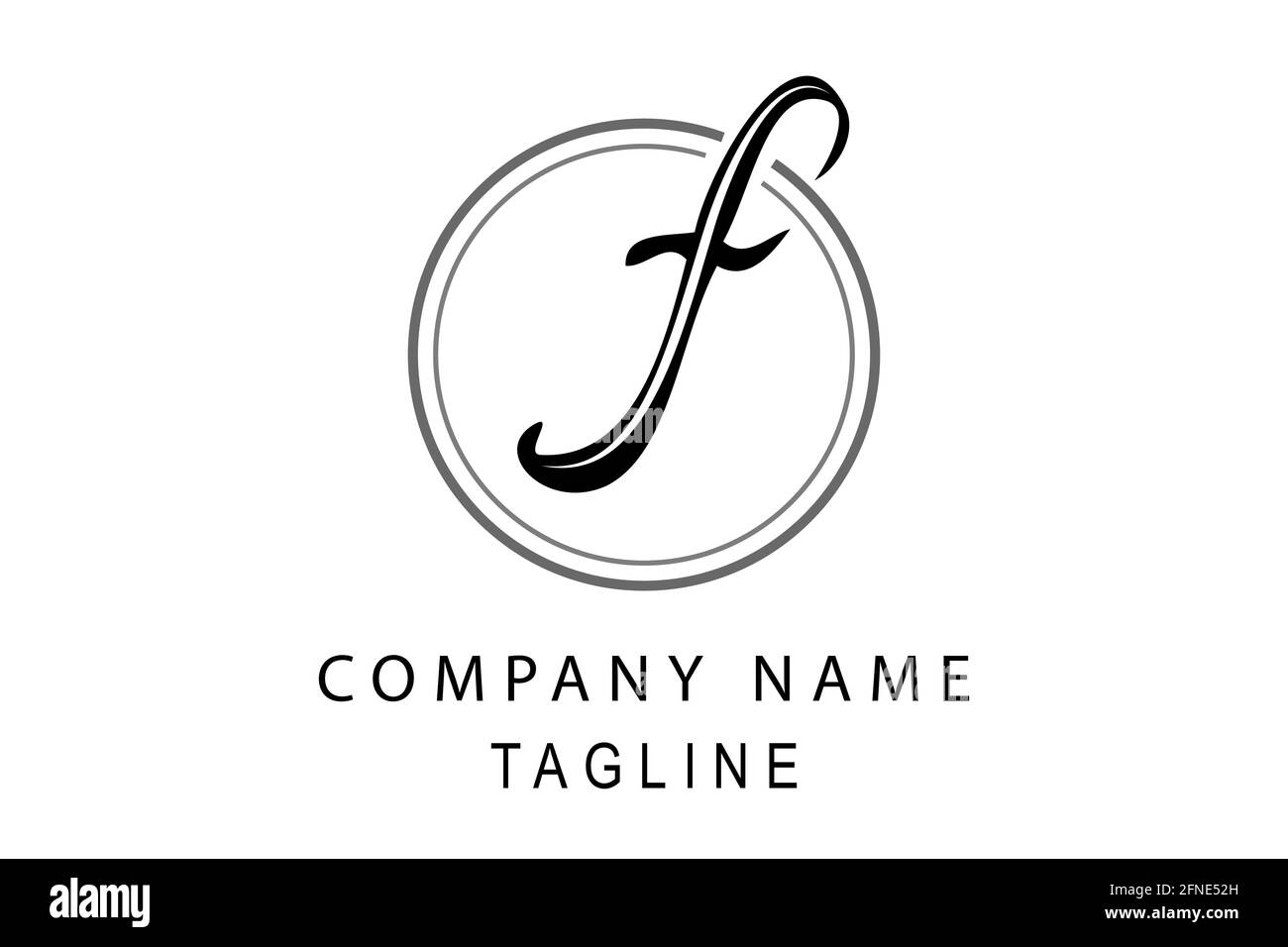 Vector Hand Draw Sketch Black Logo Script F, For Classic Elegance ...