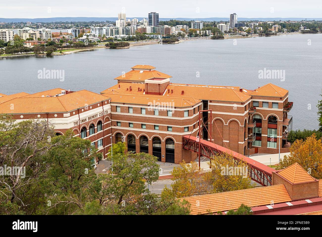 Old Swan Brewery viewed from Kings Park with South Perth in the ...