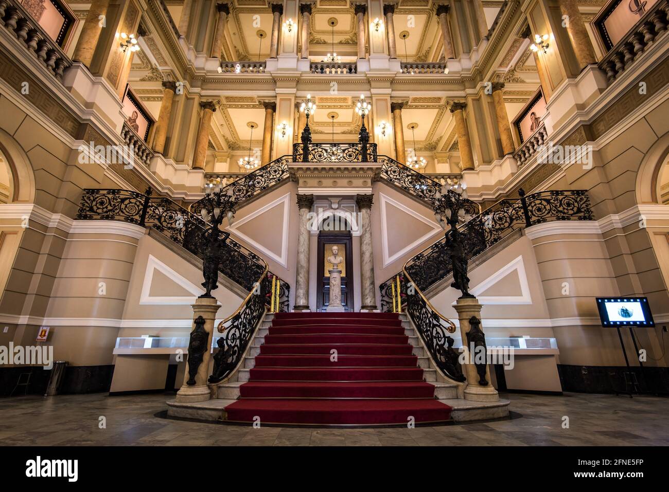 Rio de Janeiro, Brazil - June 27, 2017: Interior of the central hall ...
