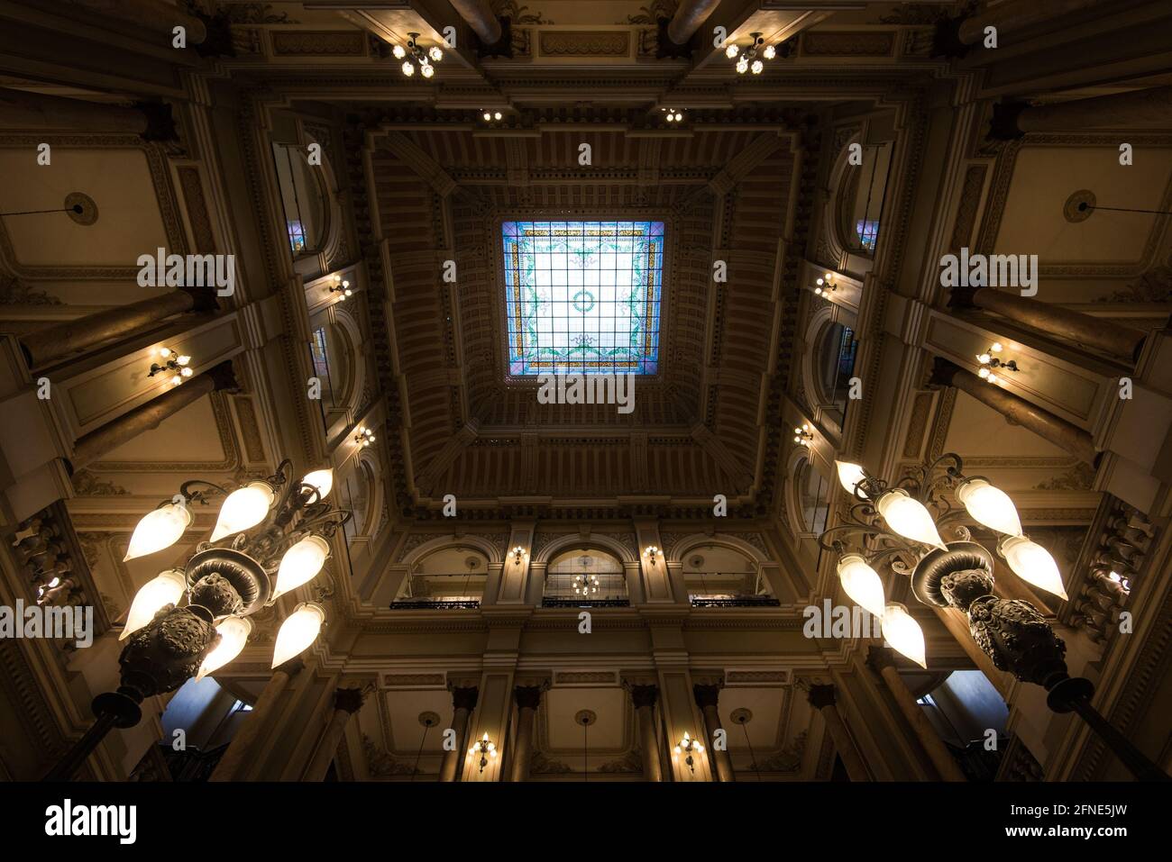 Rio de Janeiro, Brazil - June 27, 2017: Interior of the central hall ...