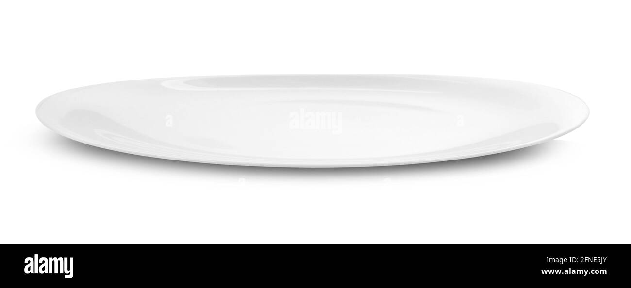 empty white plate isolated on white background Stock Photo - Alamy