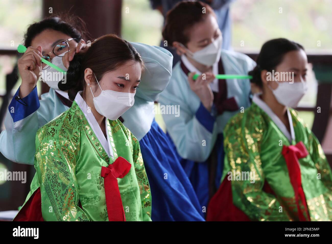 17th May, 2021. Traditional coming-of-age ceremony Women wearing ...