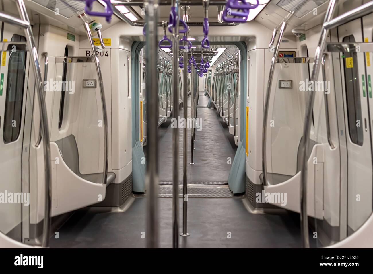 A view of Subway train interior of Kolkata East West Metro system Stock ...