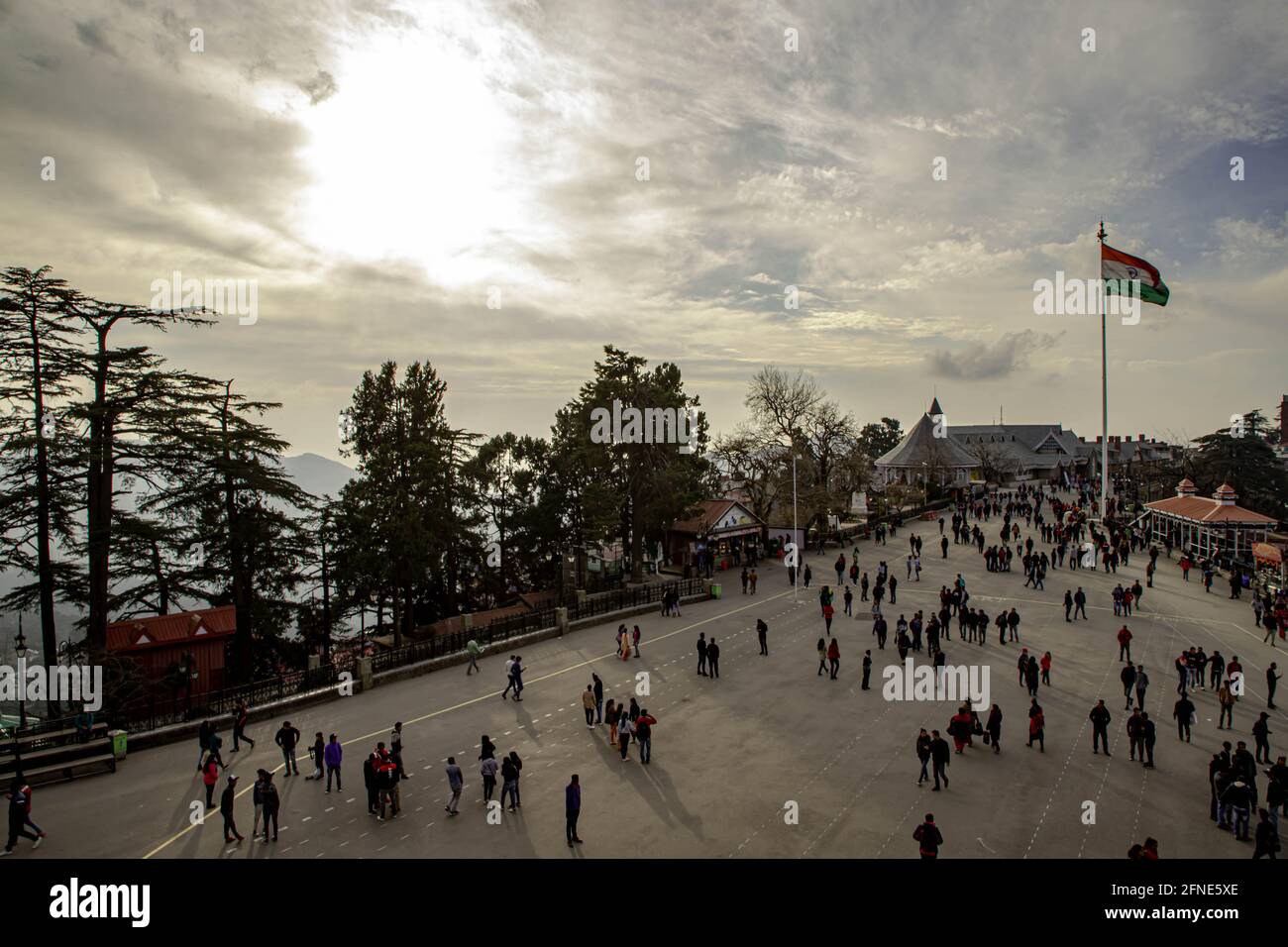 beautiful view of shimla city and mall road Stock Photo - Alamy