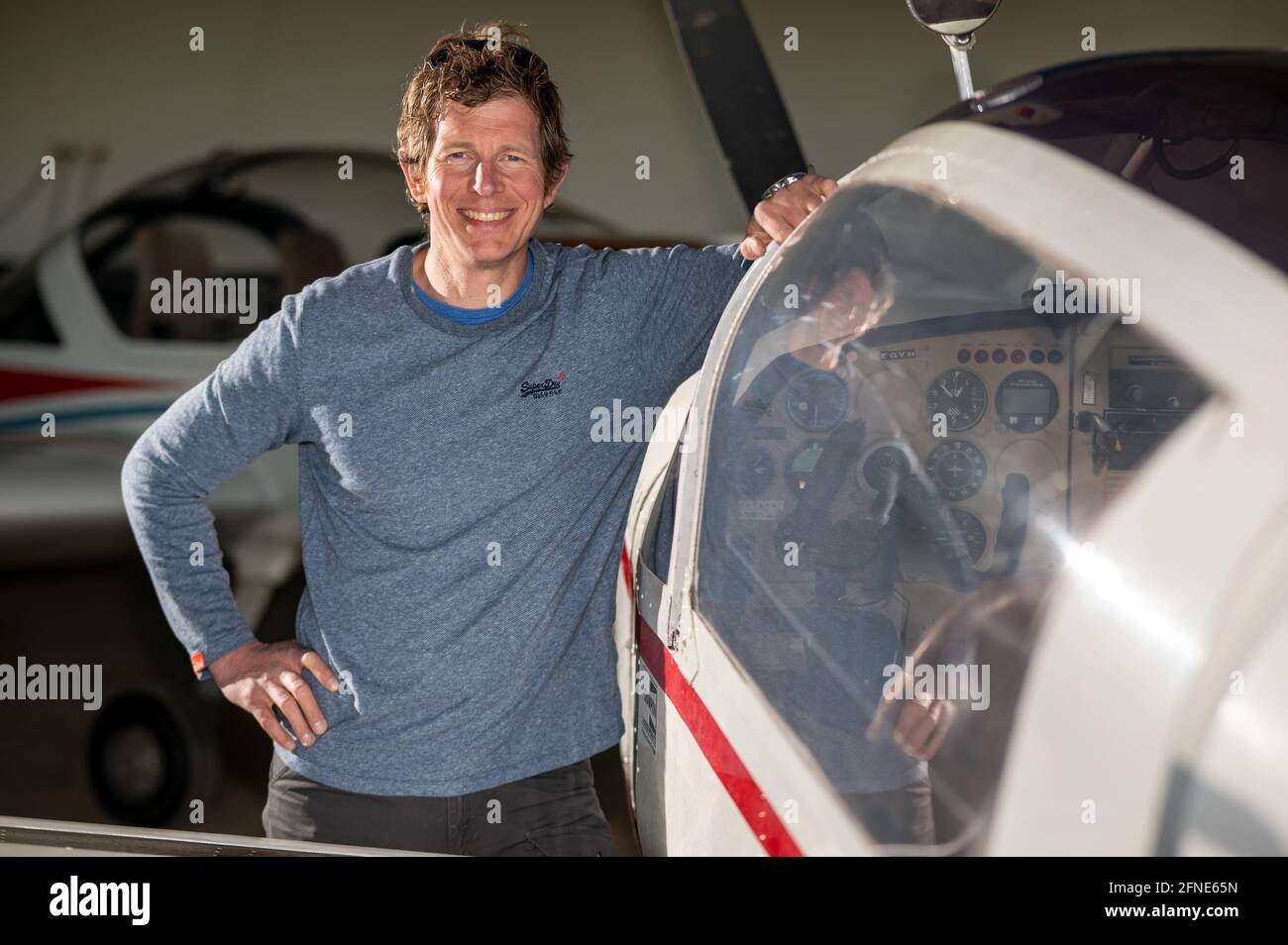 Traben Trarbach, Germany. 14th May, 2021. Pilot Tim Tibo stands in a ...