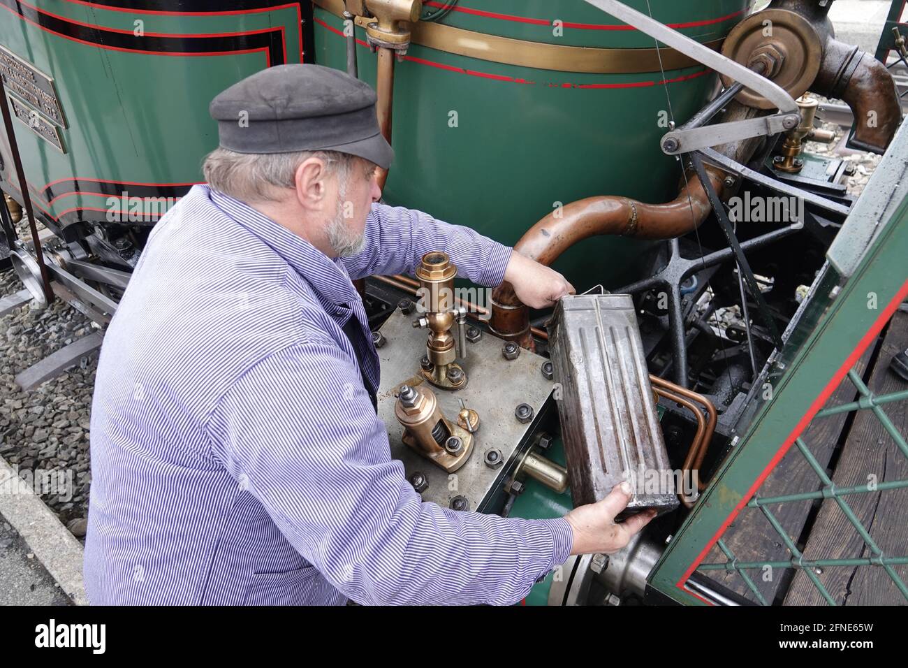 Goldau, Switzerland. 12th May, 2021. Locomotive driver Martin Horath ...