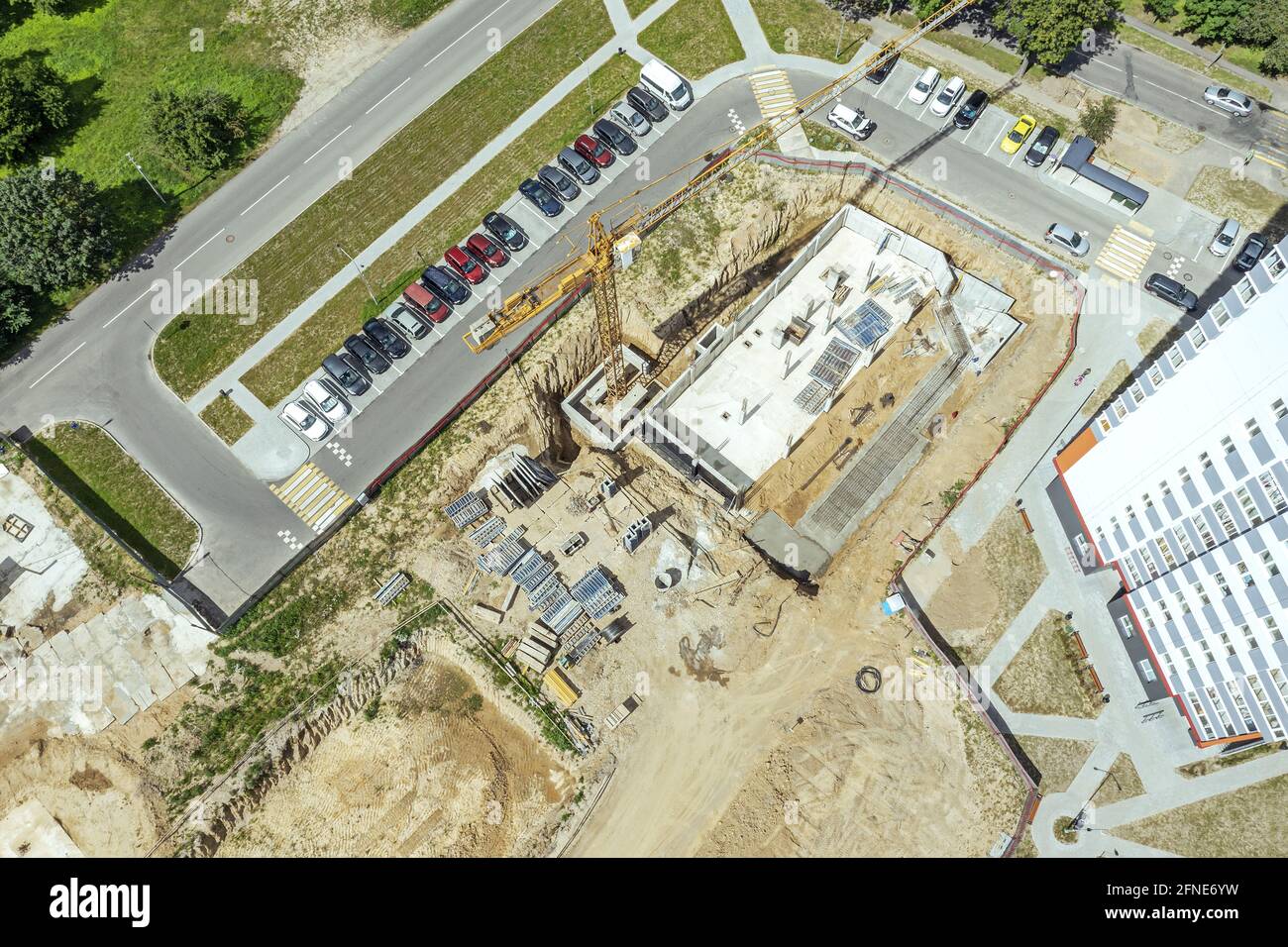 apartment building under construction. development of city residential ...