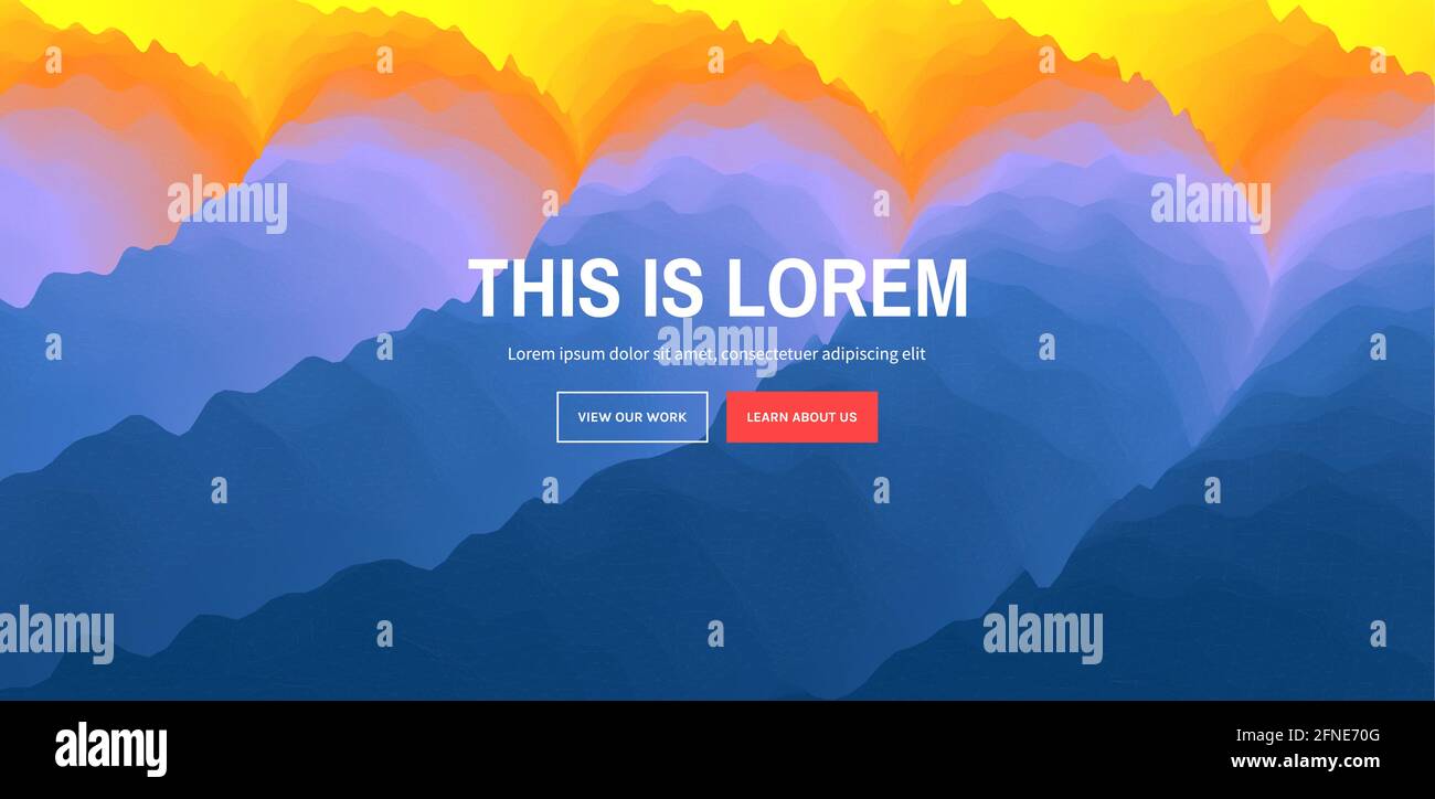 Website or mobile app landing page. Abstract background with dynamic ...