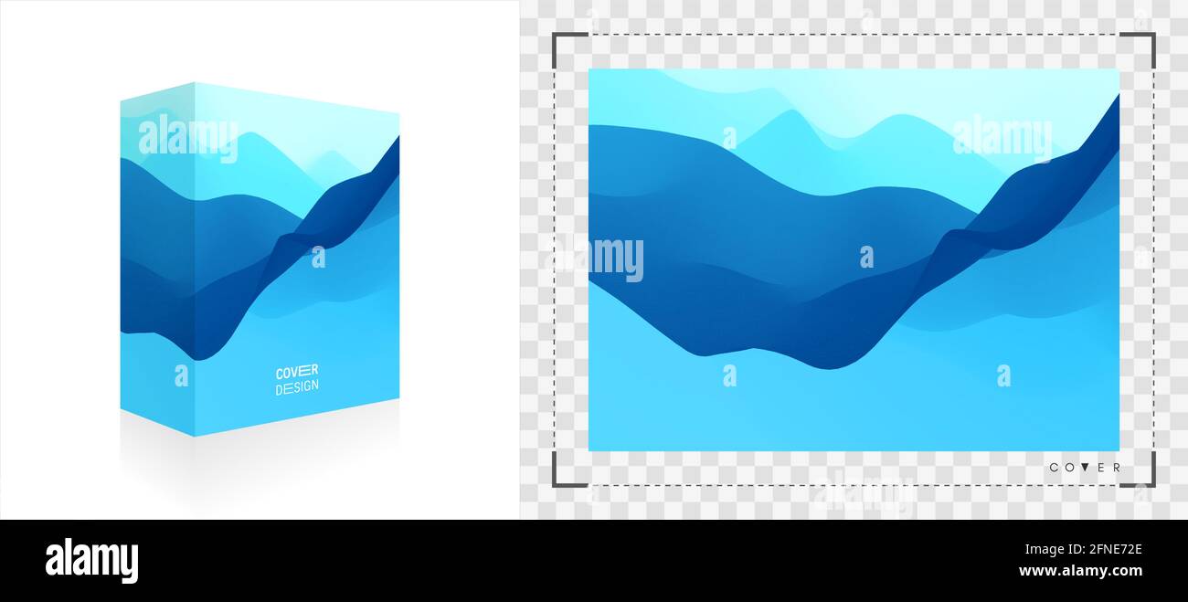 Realistic packaging box. Product packing. Blue abstract background ...