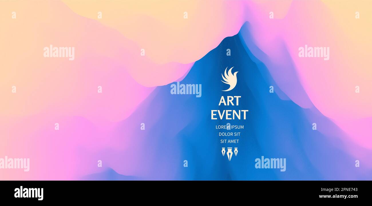 Art event invitation template. Abstract background with dynamic effect ...