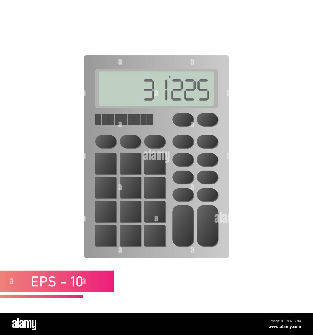 A modern digital calculator without symbols on the keys. Realistic ...