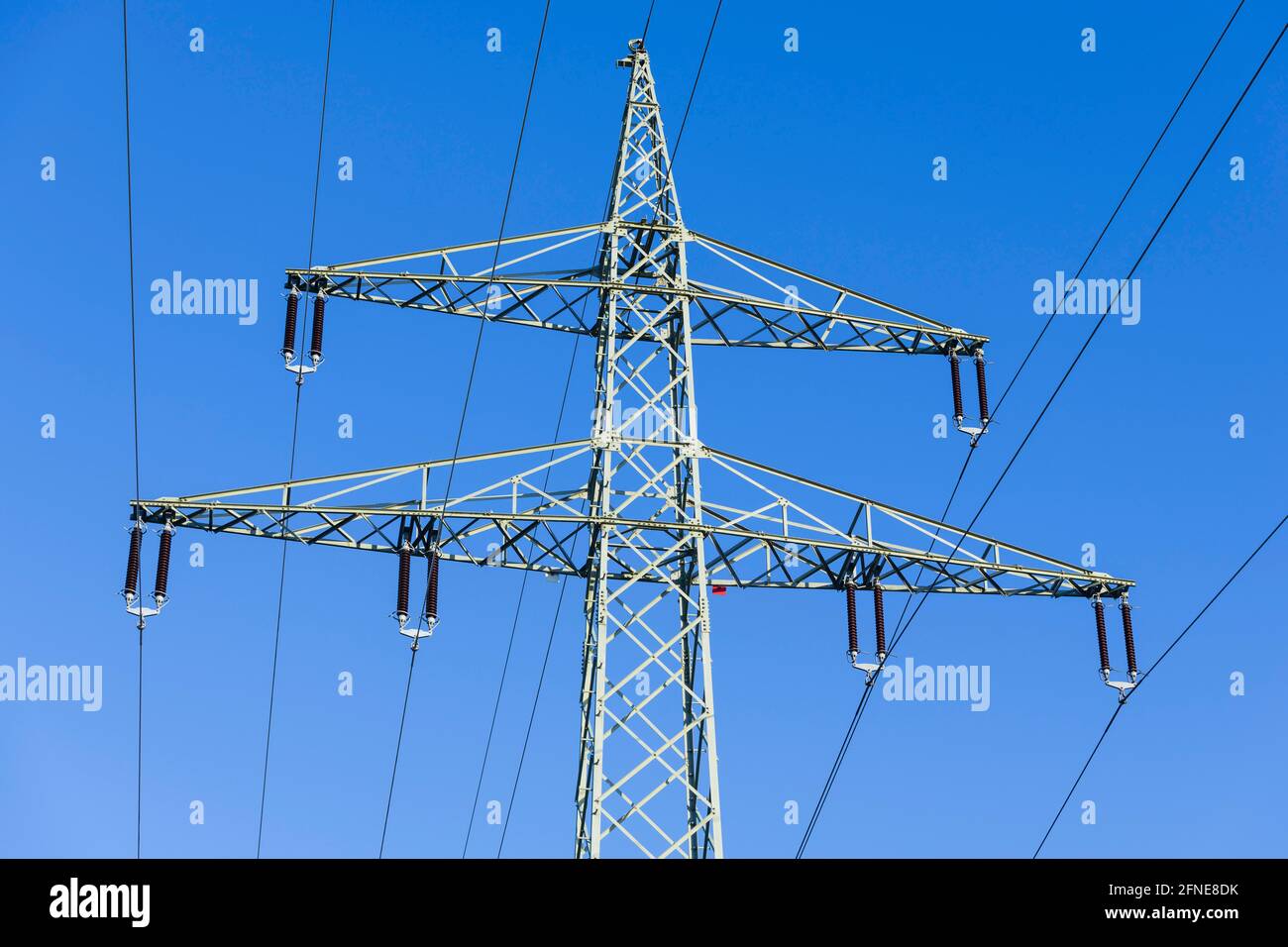 High-voltage pylon, overhead line, Baden-Wuerttemberg, Germany Stock ...