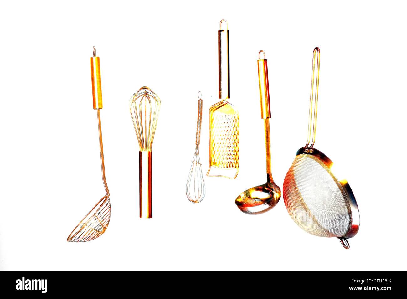 Cooking utensils, ladle, whisk, grater, sieve Stock Photo - Alamy