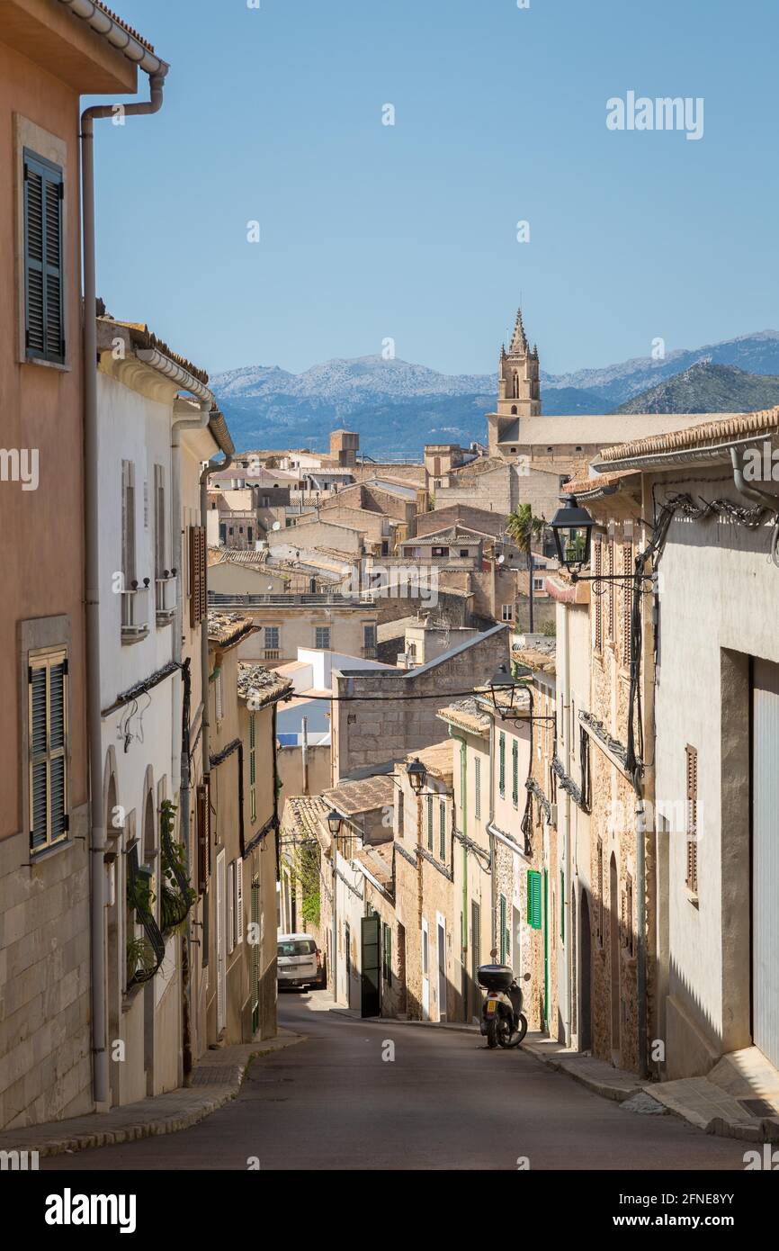 View of typical Majorcan village, Llubi, Majorca, Spain Stock Photo - Alamy