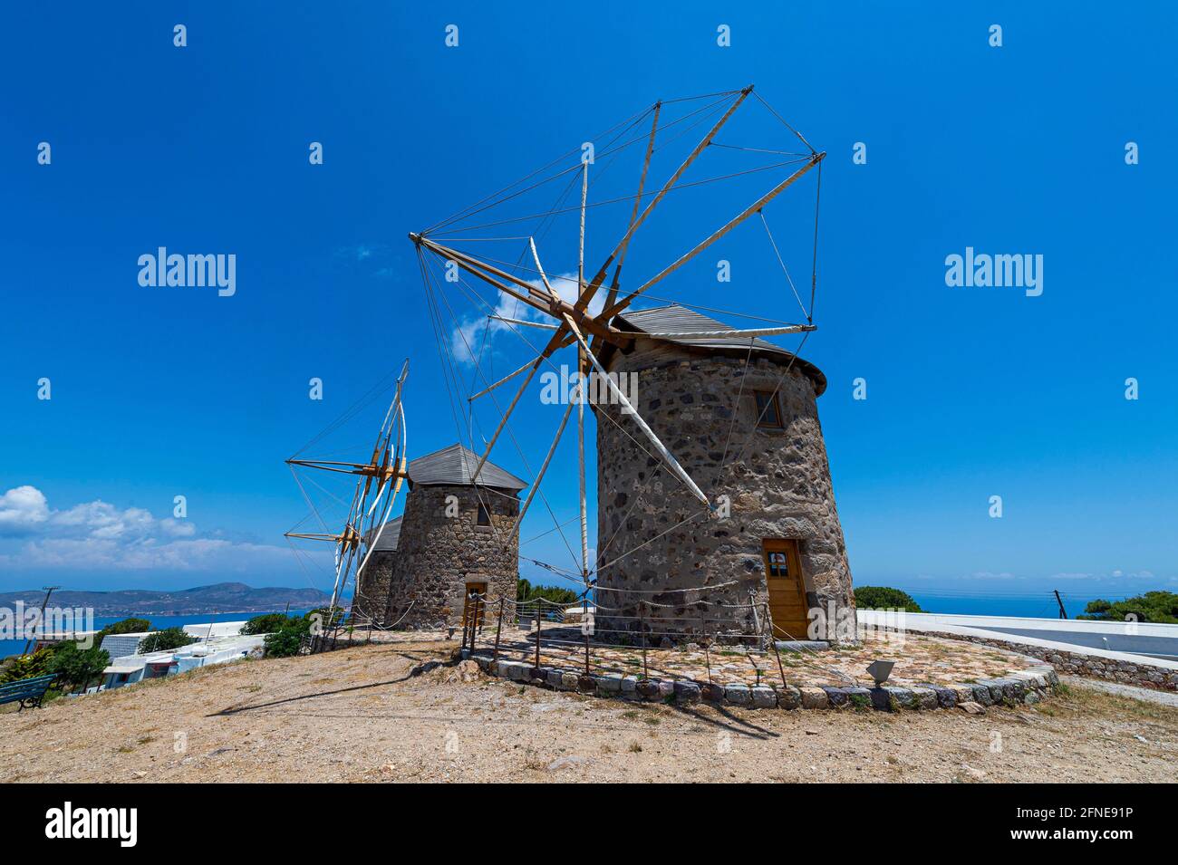 Ancient windmills, Chora, Patmos, Greece Stock Photo - Alamy