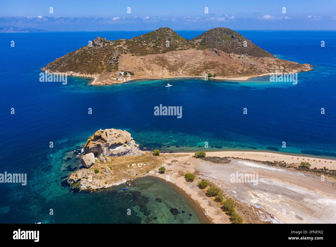 Aerial of the bay of Grikos, Patmos, Greece Stock Photo - Alamy