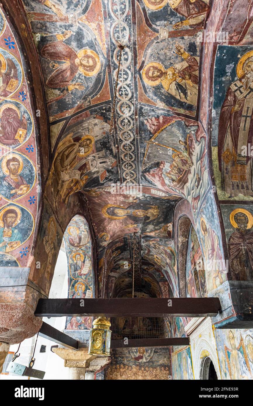 Wall frescoes, Unesco world heritage site, Monastery of Saint John the ...