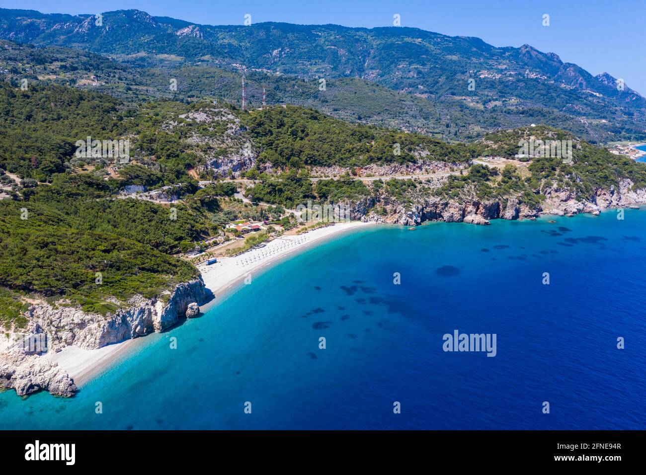 Aerial of Tsambou Beach, Samos, Greece Stock Photo - Alamy