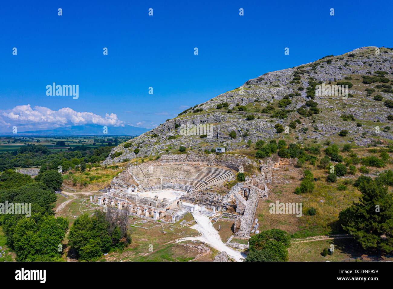 Aerial of the Amphitheatre, Unesco world heritage site Philippi ...