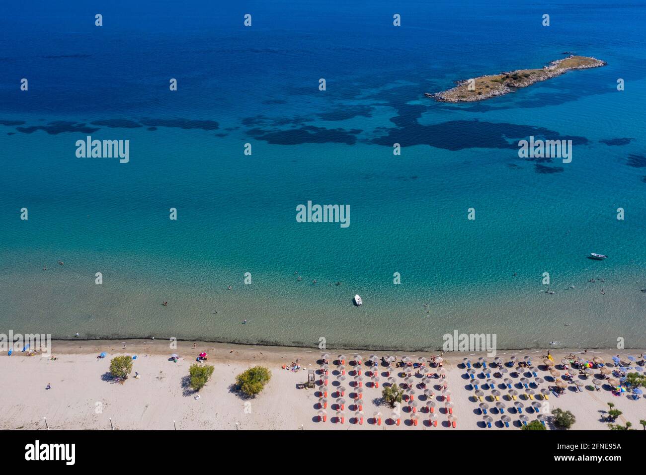 Aerial of Psili Ammos beach, Samos, Greece Stock Photo - Alamy