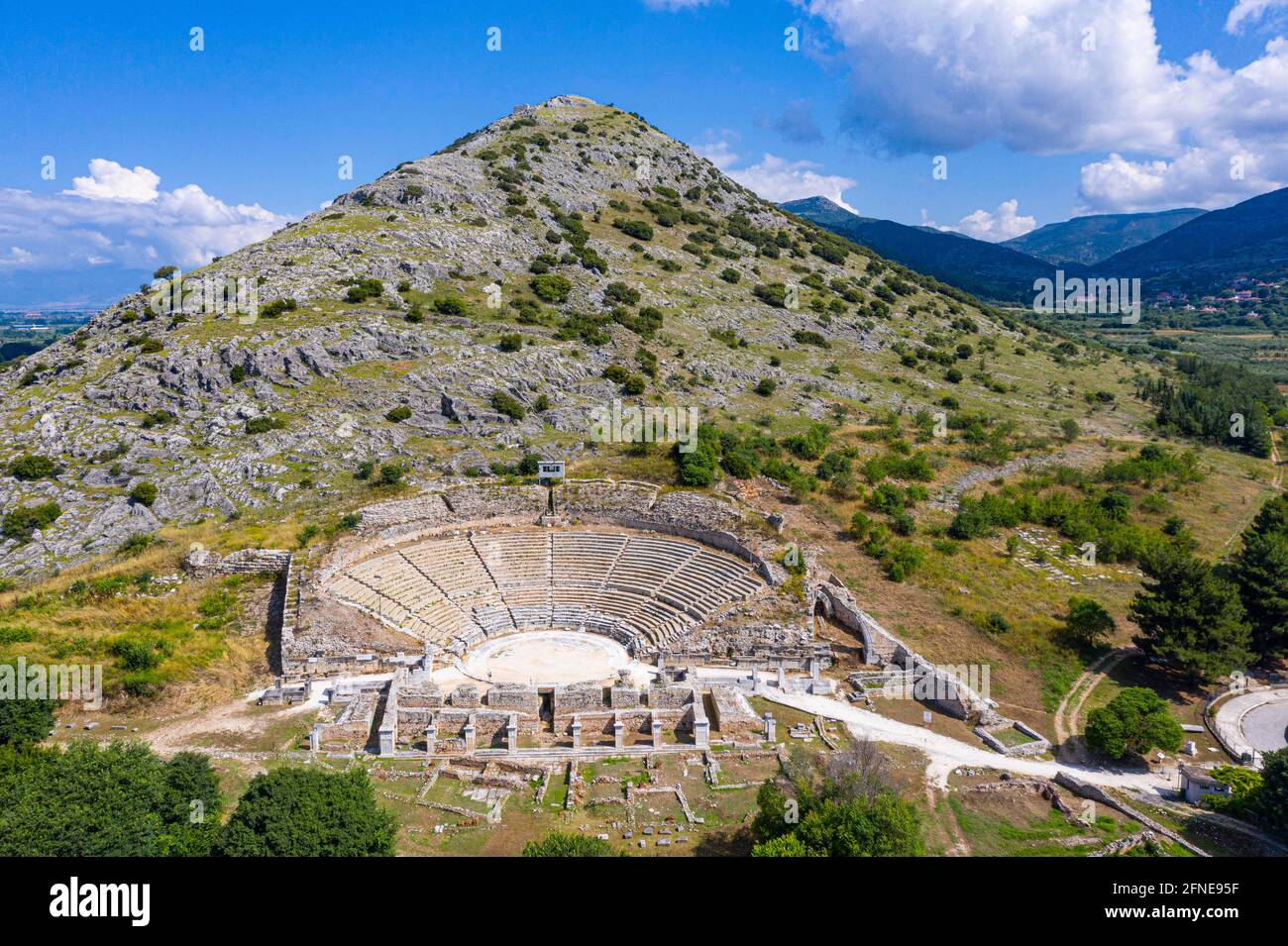Aerial of the Amphitheatre, Unesco world heritage site Philippi ...