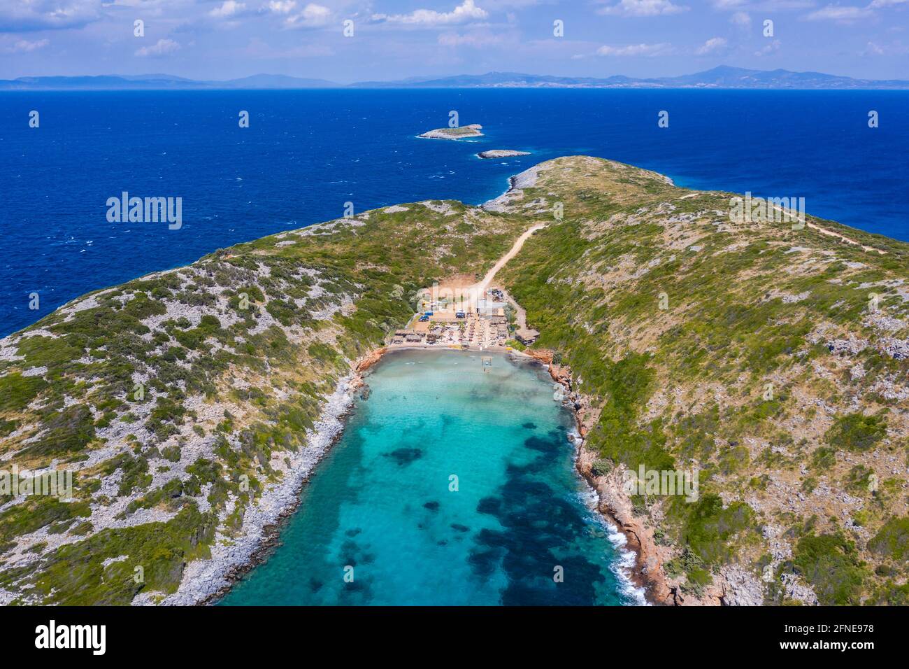 Aerial of Livadaki beach, Samos, Greece Stock Photo - Alamy