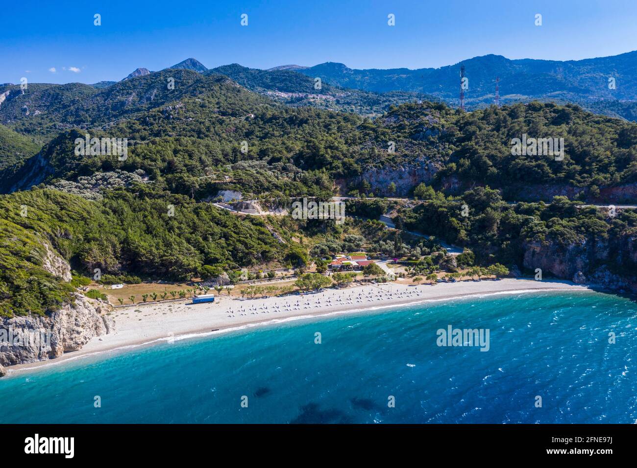 Aerial of Tsambou Beach, Samos, Greece Stock Photo - Alamy
