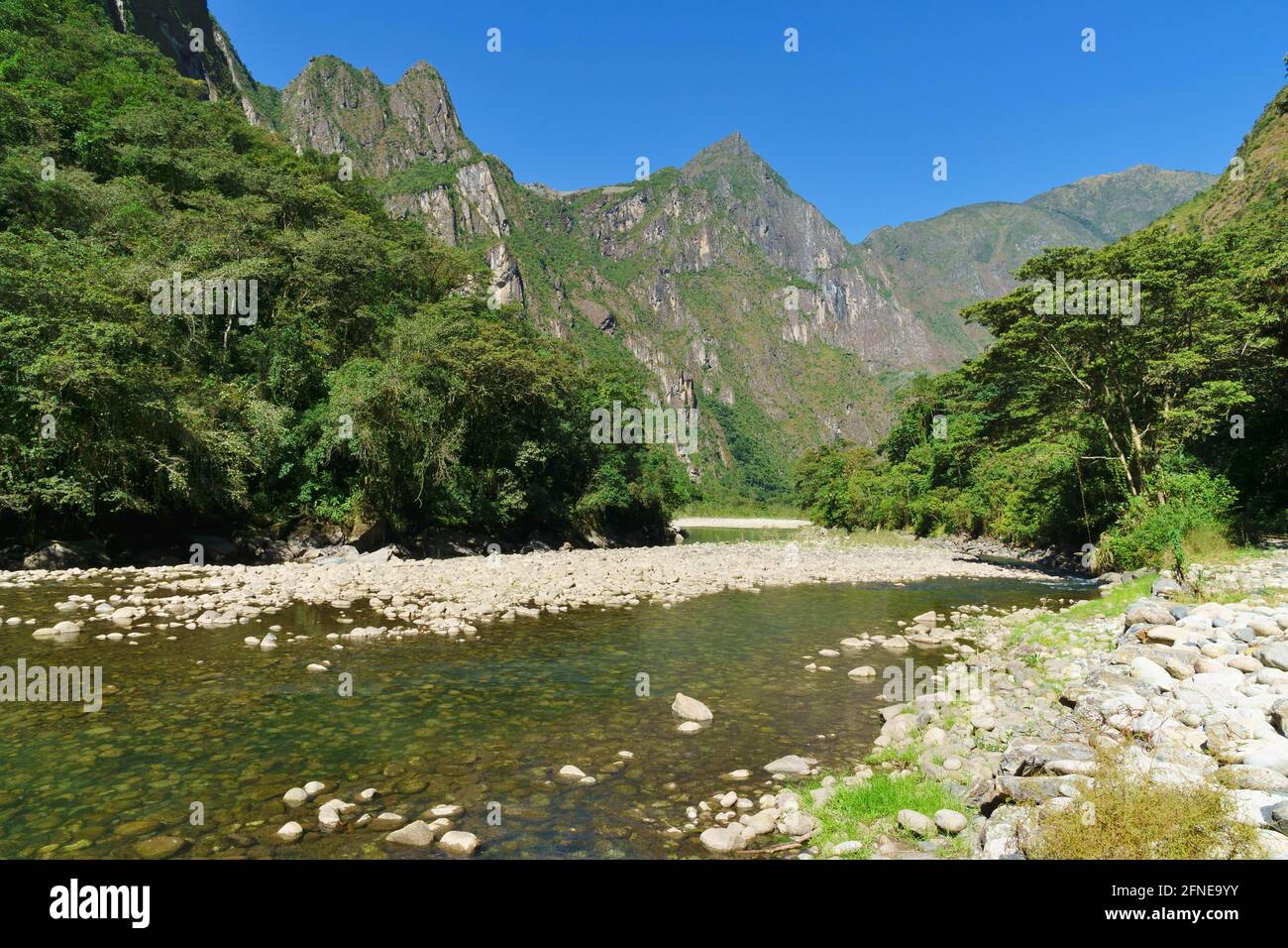 Landscape at Rio Urubamba, Machu Picchu, Urubamba Province, Peru Stock ...