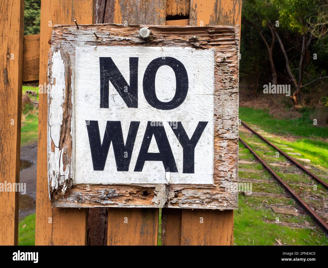 Australian train sign hi-res stock photography and images - Alamy