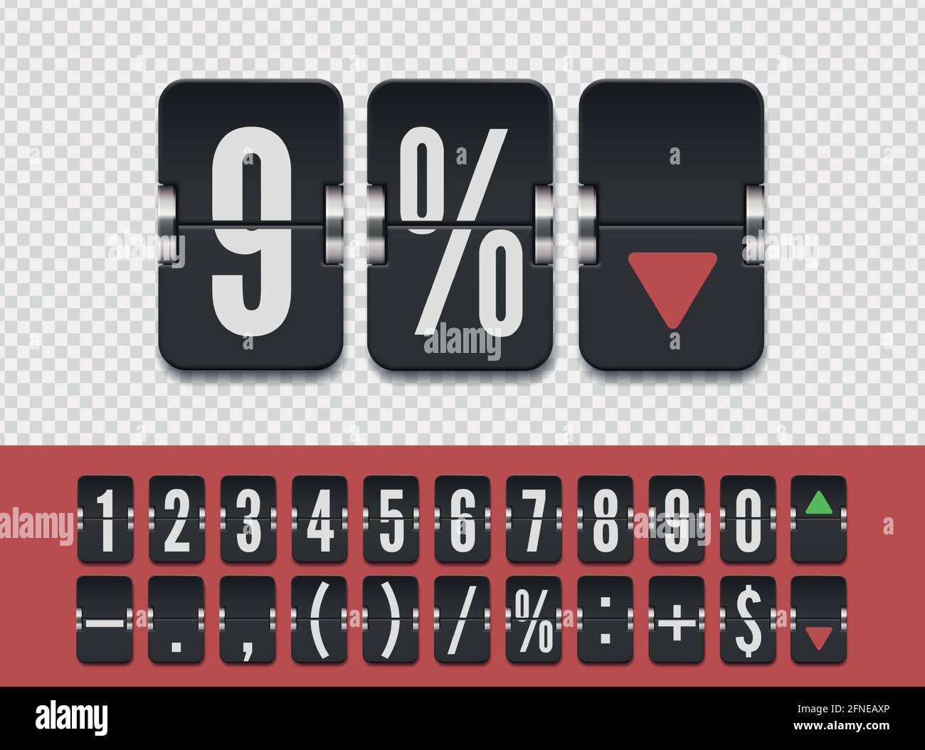 Analog flip airport board for countdown timer. Stock exchange vector mechanic board. Flip number ...
