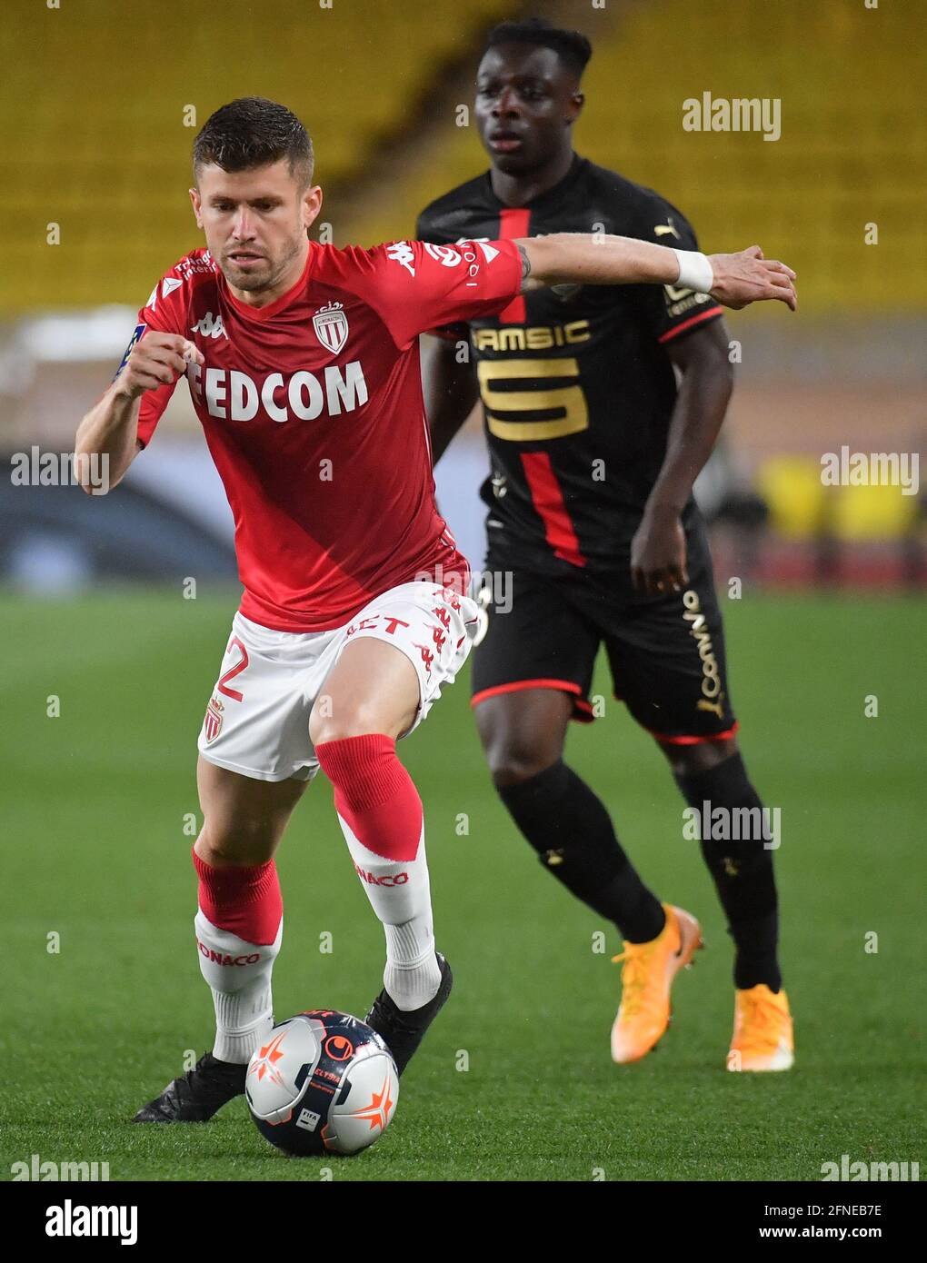 Monaco's Oliveira Silva during theLigue 1 Monaco (ASM) v Stade Rennais ...