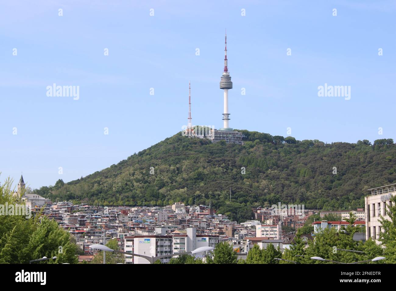 Panoramic view of Namsan (Seoul) Tower, Seoul, Korea Stock Photo - Alamy