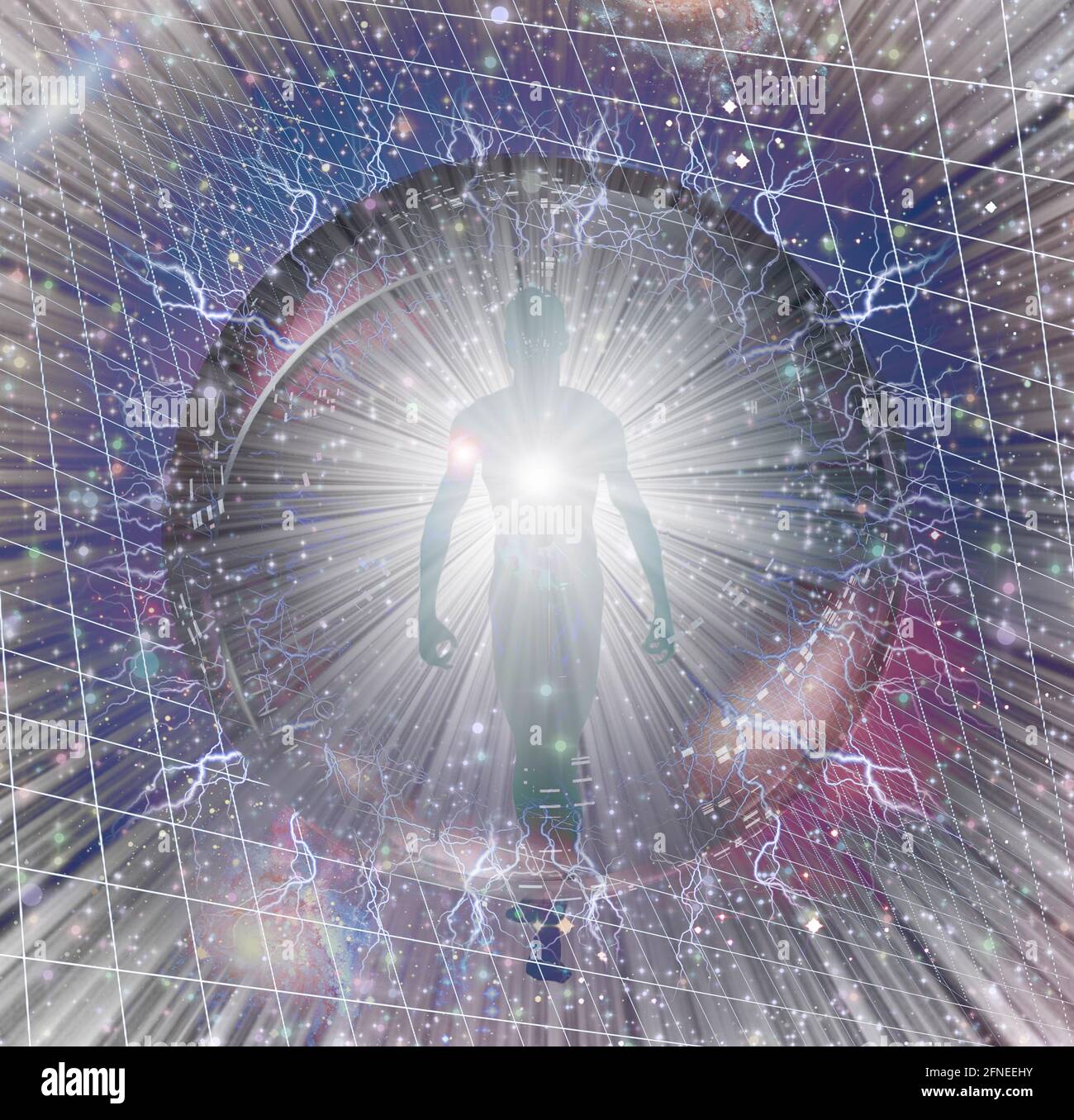 Shining aura and rays of light. 3D rendering Stock Photo - Alamy