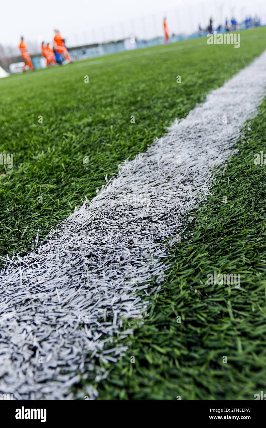 Green grass on outdoor stadium, selective focus. sport and games ...