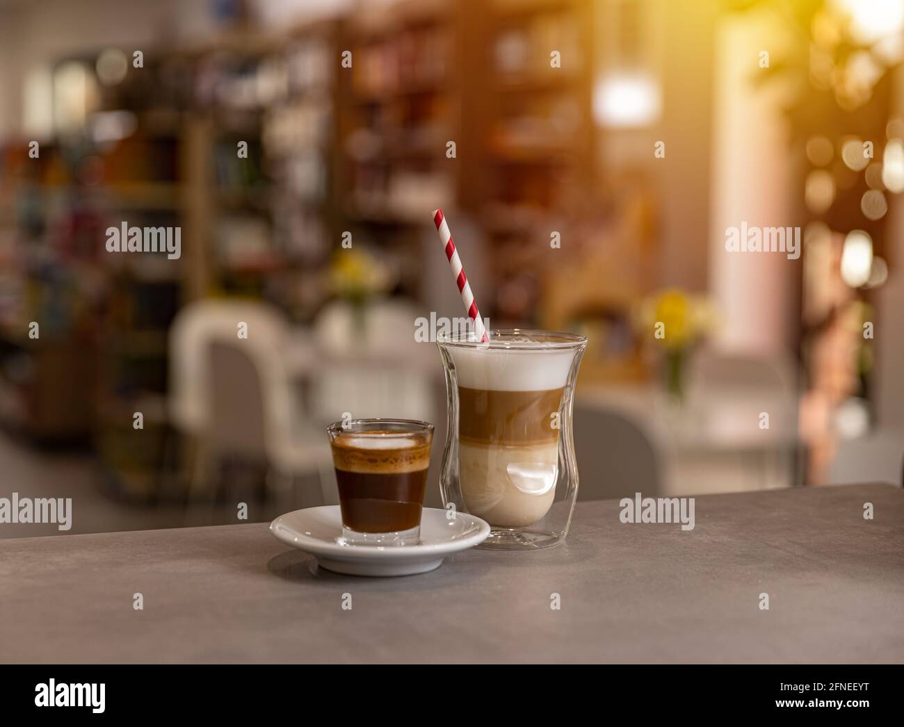 Delicious layered cappuccino latte macchiato hi-res stock photography ...