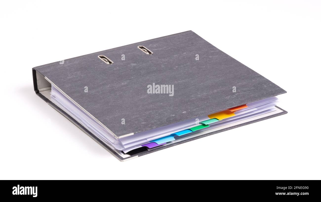 Black archive business folder isolated on white Stock Photo - Alamy