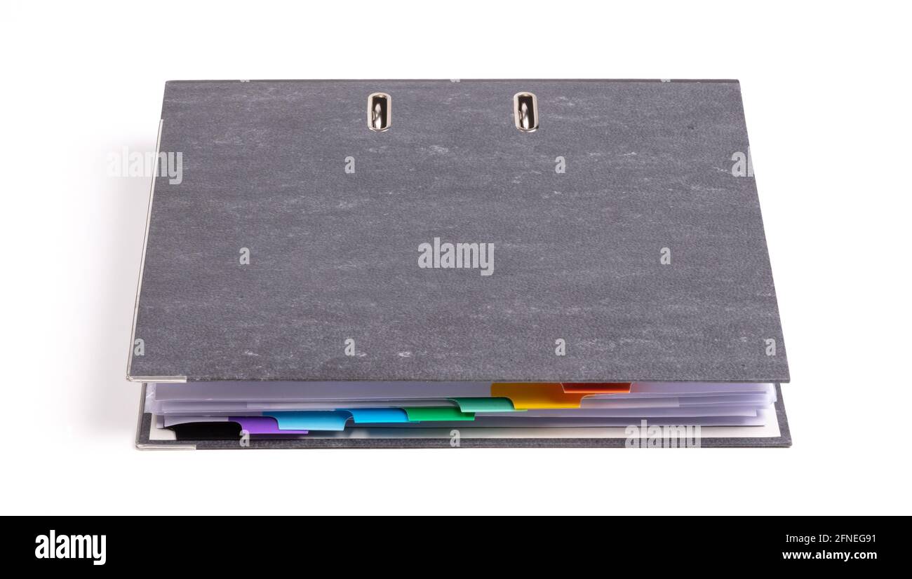 Black archive business folder isolated on white Stock Photo - Alamy