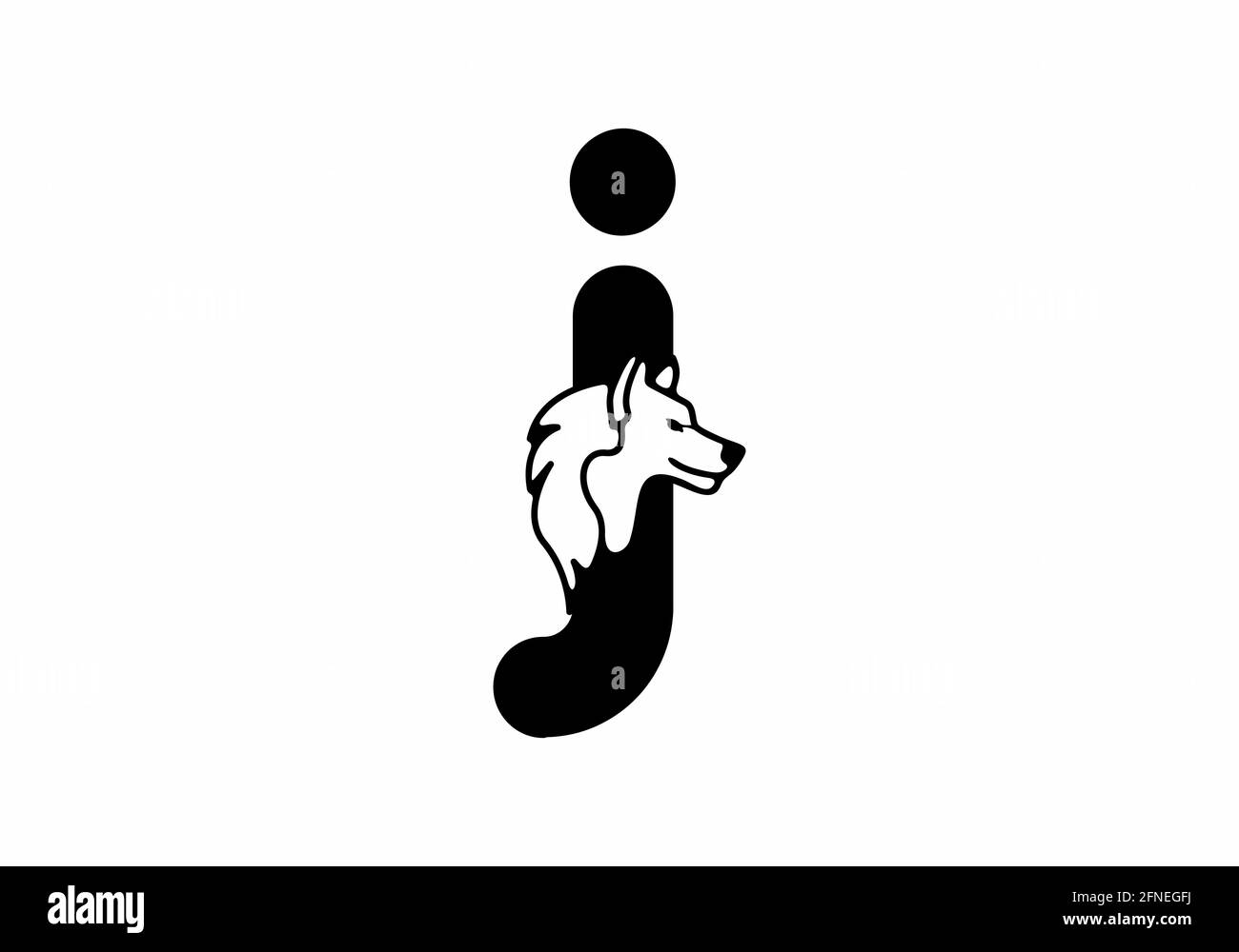 Black J initial letter with wolf head design Stock Vector Image & Art ...