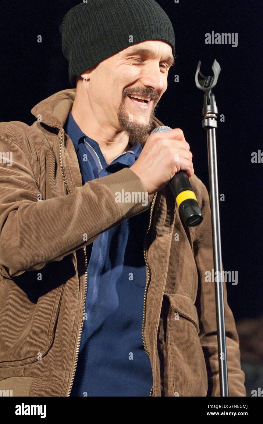 Lead singer Tim Booth of James performing at the Wychwood festival, UK ...