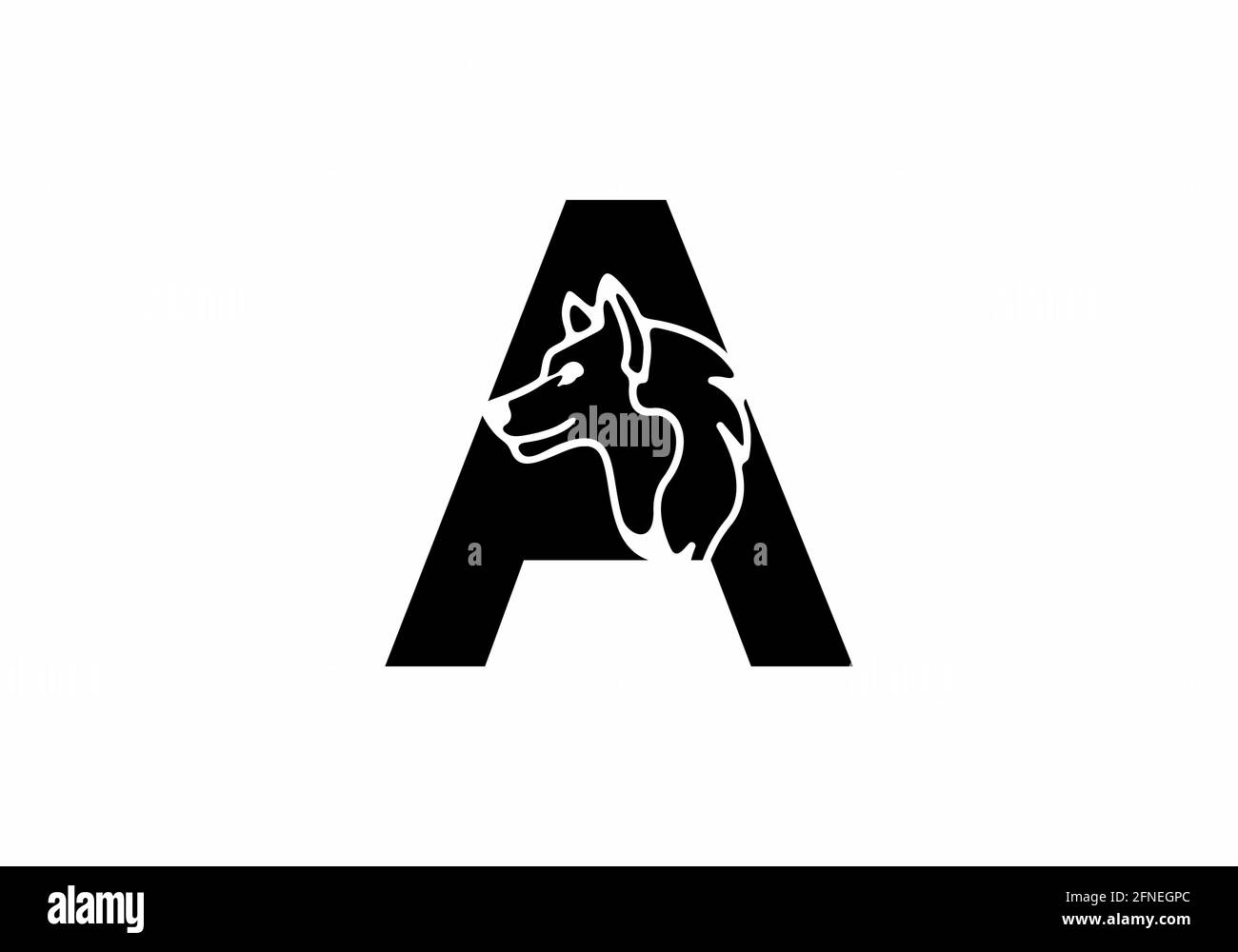 Initial letter A with wolf shape design Stock Vector Image & Art - Alamy