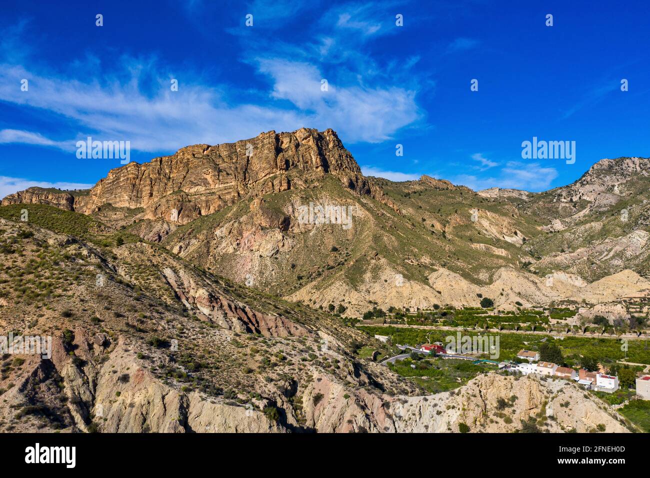 Landscape view of the mountains of Ojos in the Valley of Ricote, Murcia ...