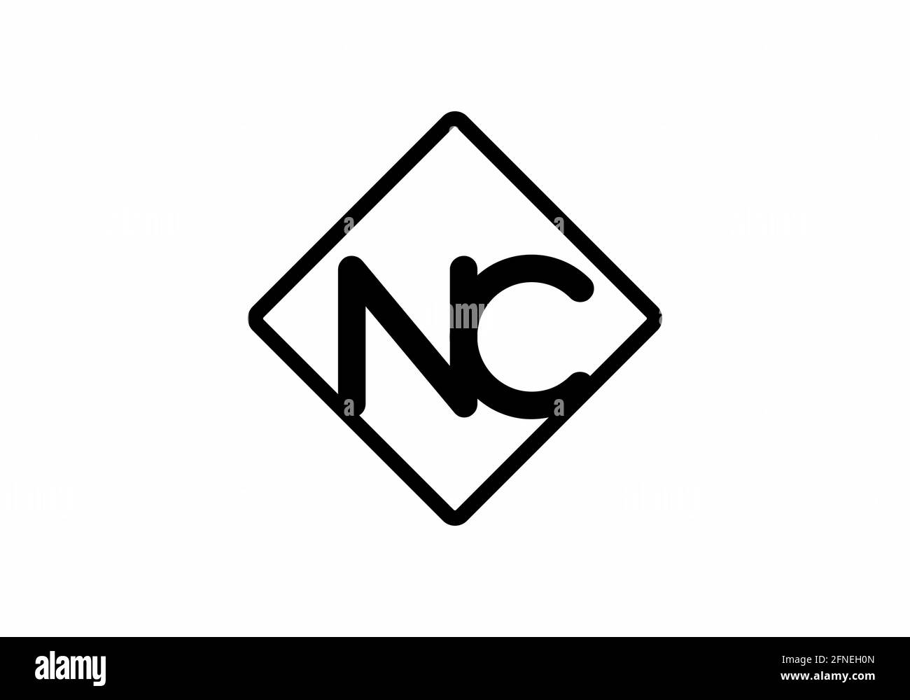 Black NC initial letter in square shape design Stock Vector Image & Art ...