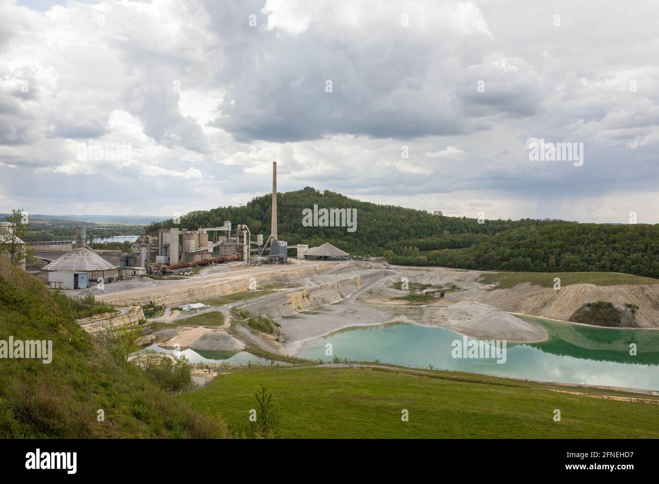Closed Enci quarry and cement factory in Maastricht, now landscape with ...