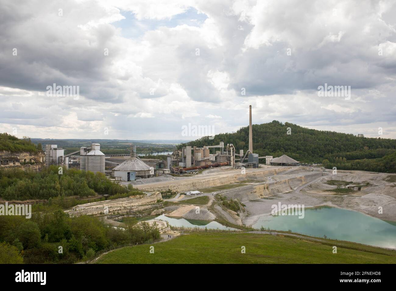 Closed Enci quarry and cement factory in Maastricht, now landscape with ...