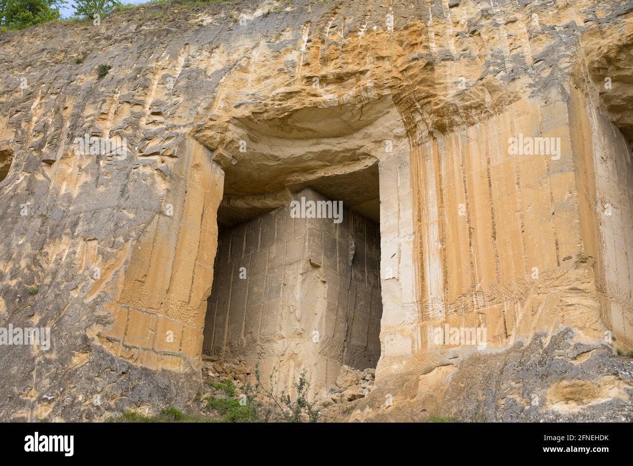Caves made by men during the exploration of the cement quarry (now ...