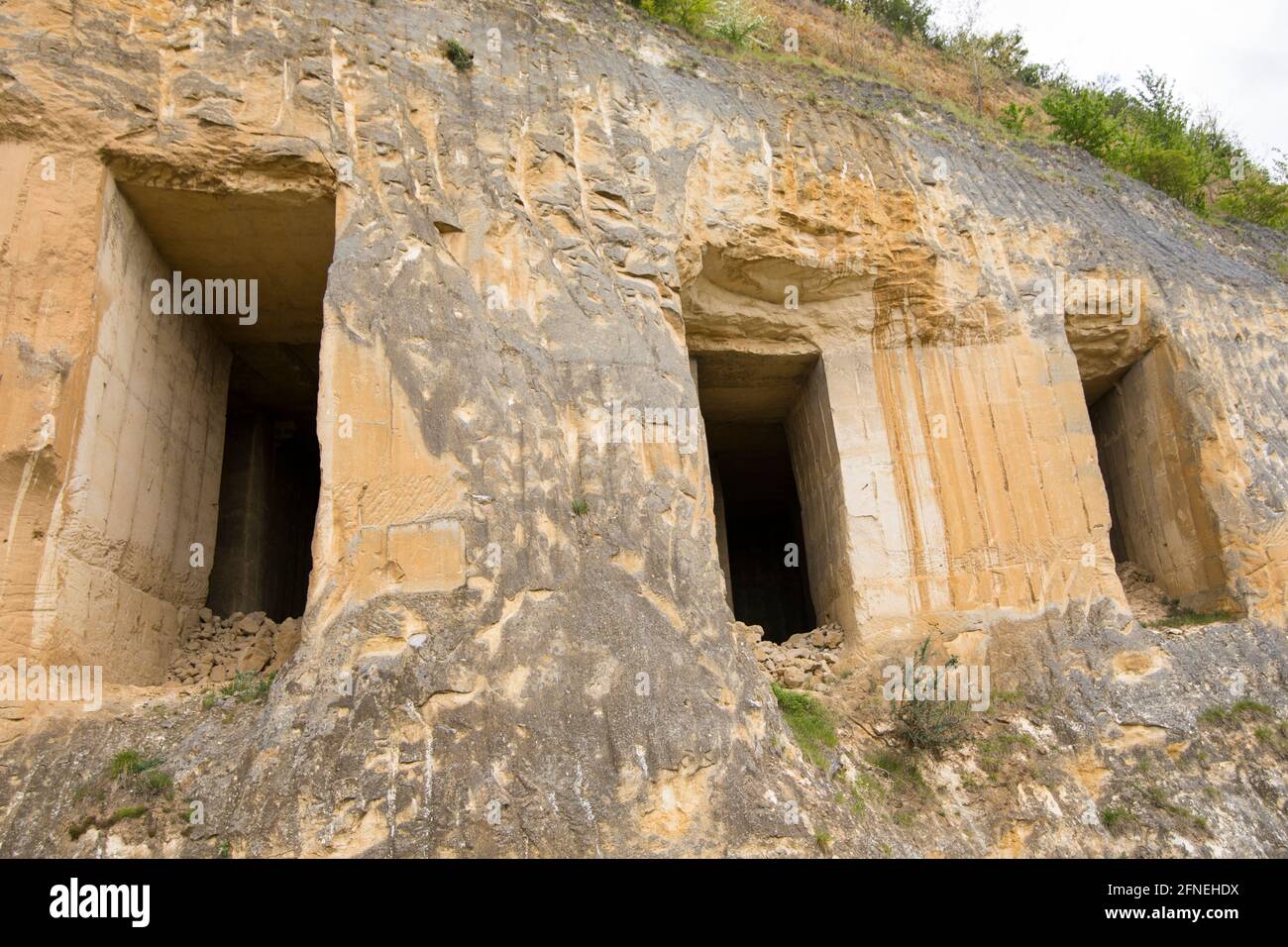 Caves made by men during the exploration of the cement quarry (now ...