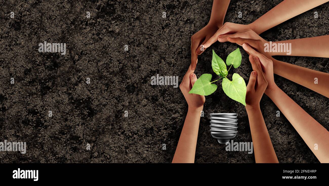 Earth day idea and agriculture support or ecology unity as hands in a ...