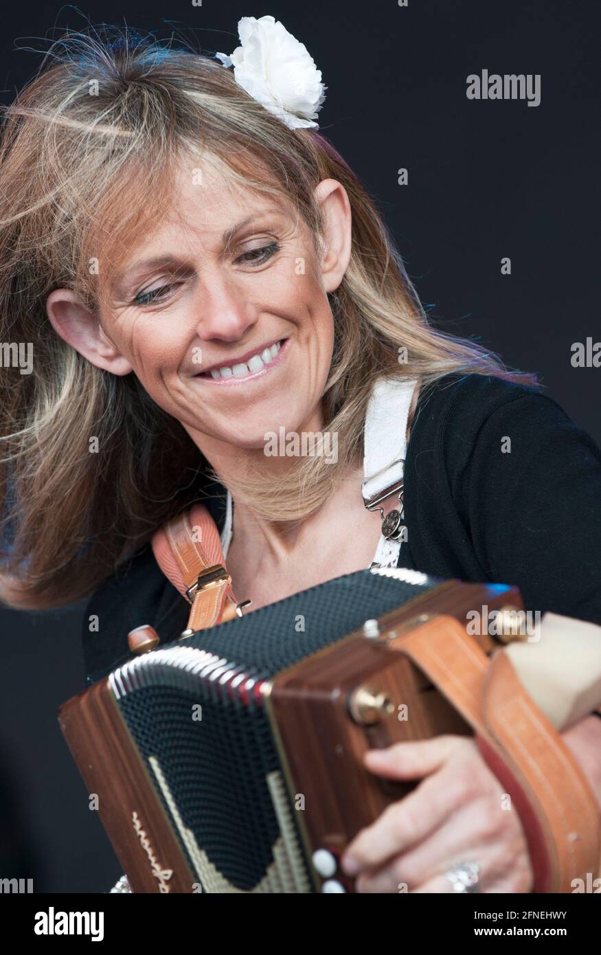 Sharon Shannon performing at the Wychwood festival, UK. June 9, 2012 ...